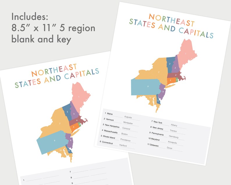 States and Capitals Activity Set Printable United States - Etsy