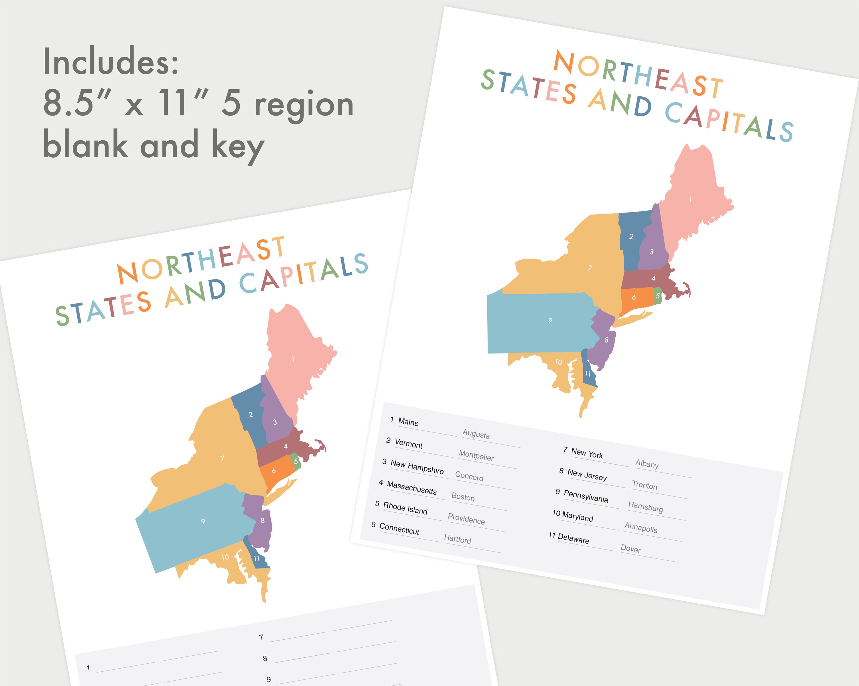 States and Capitals Activity Set Printable United States - Etsy