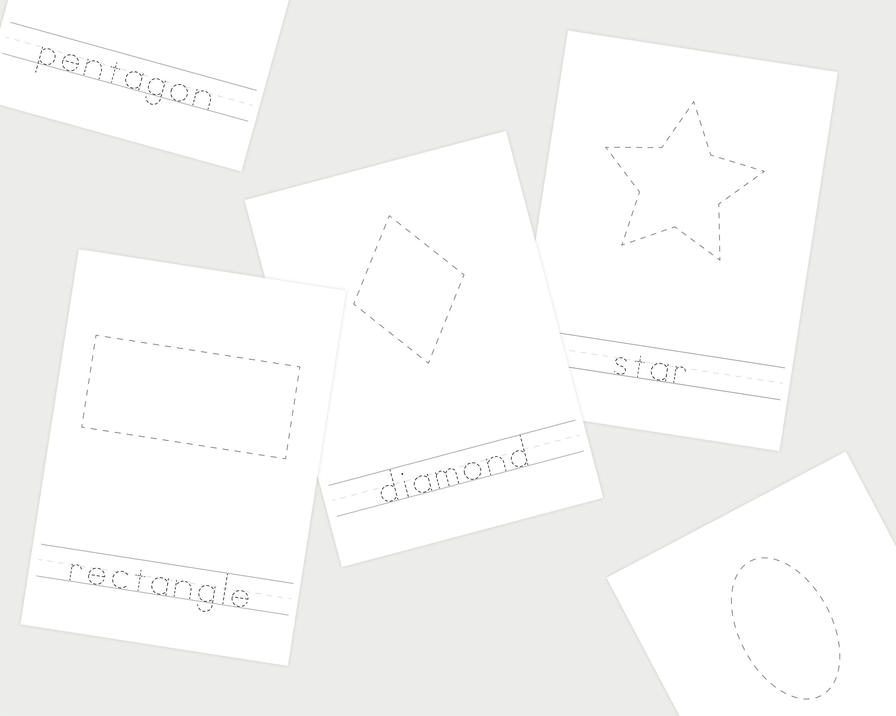 Traceable Spanish Shape and Word | Montessori Flashcards | Spanish ...