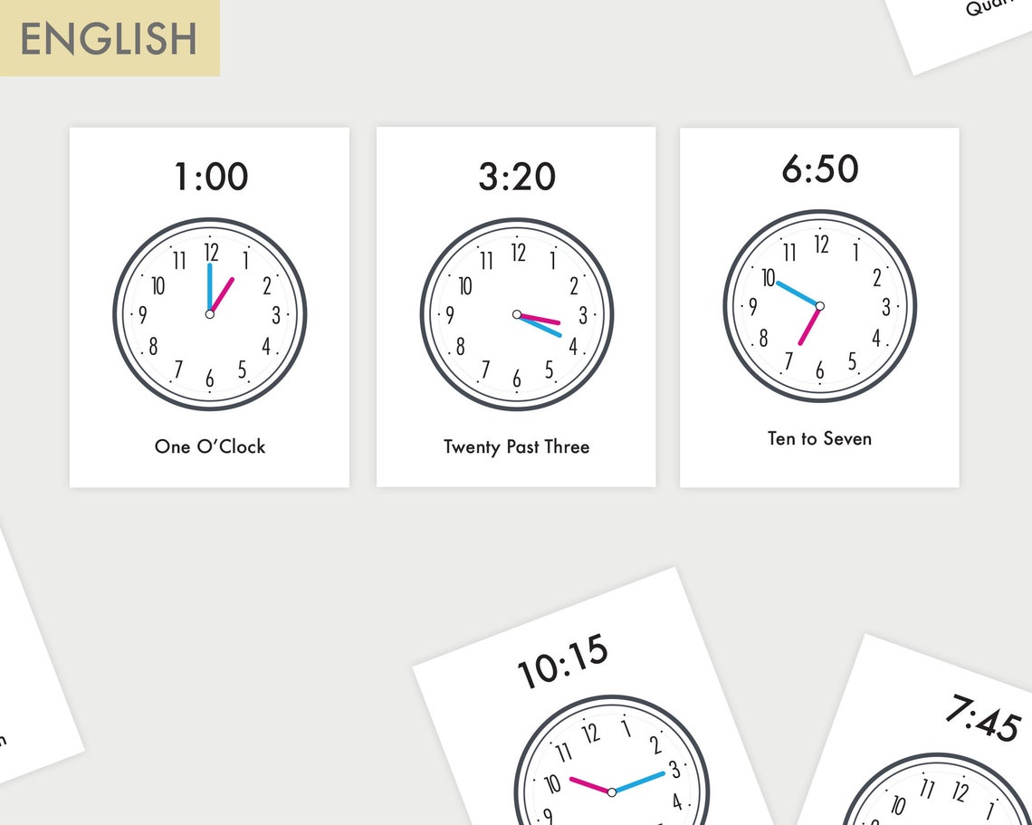 Analog Telling Time Flashcards | Homeschool Resources Learning ...