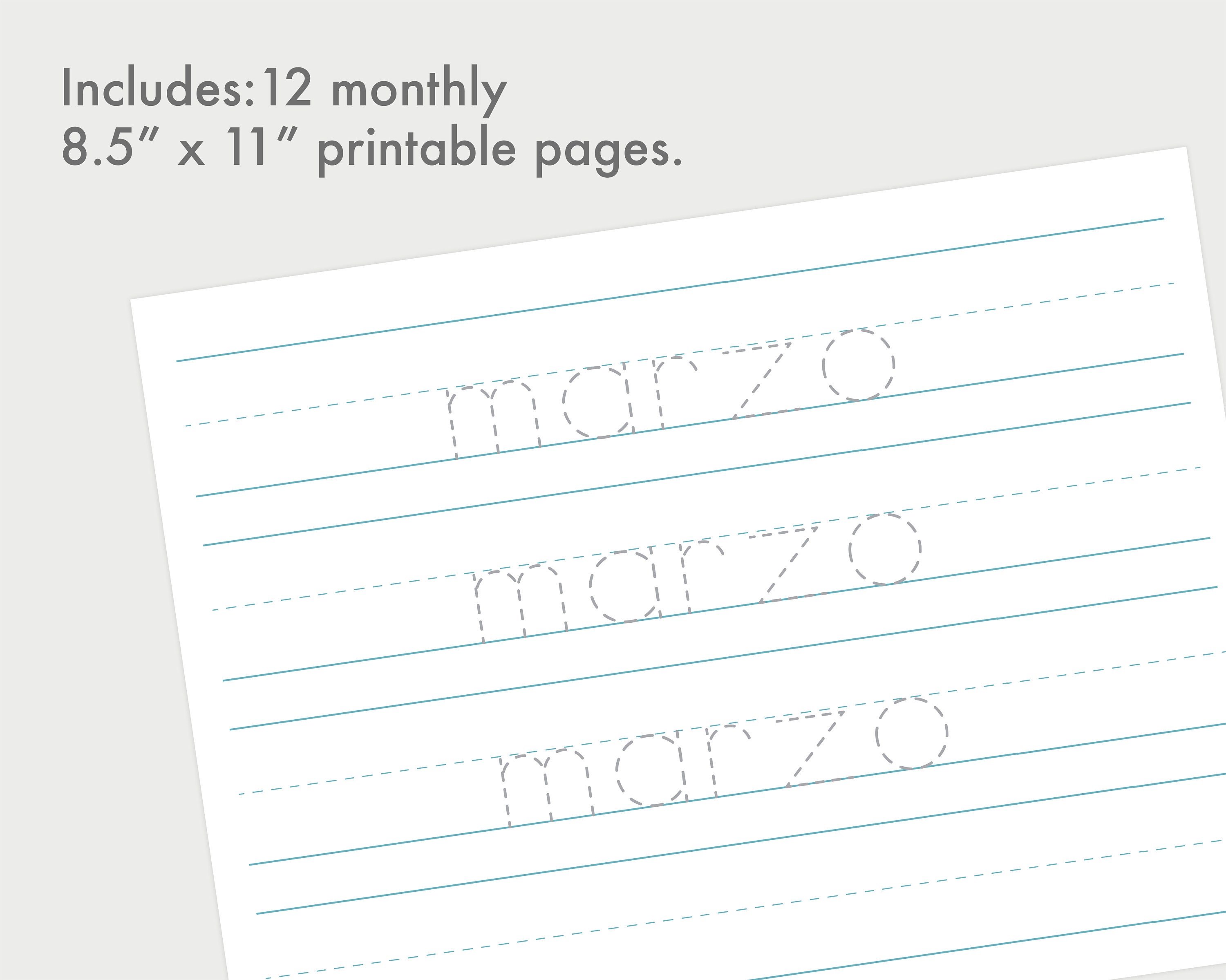 Spanish Months of the Year Tracing Worksheet | Spanish Month of the ...