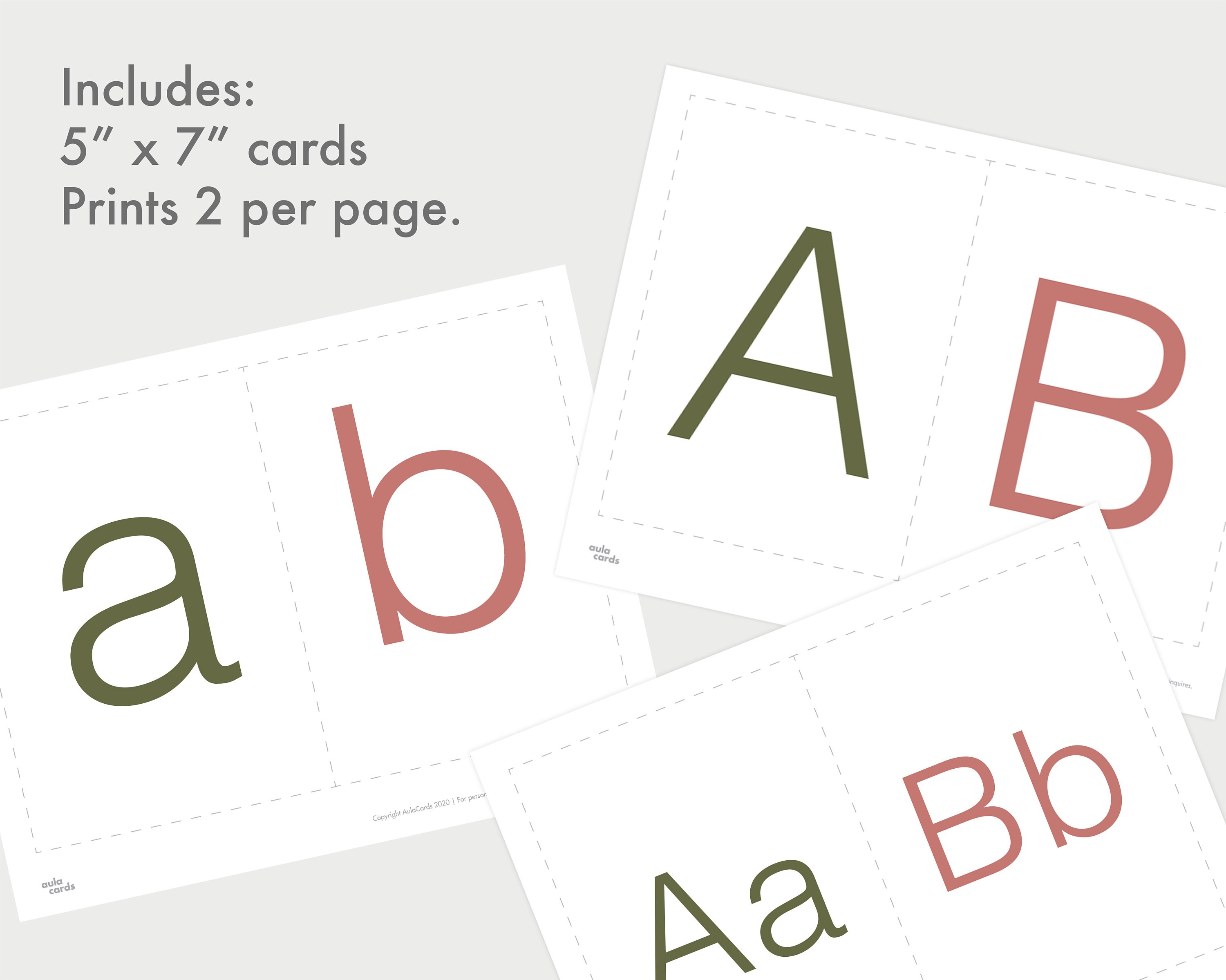 ABC Digital Montessori Flashcards Printable Alphabet Cards | Etsy