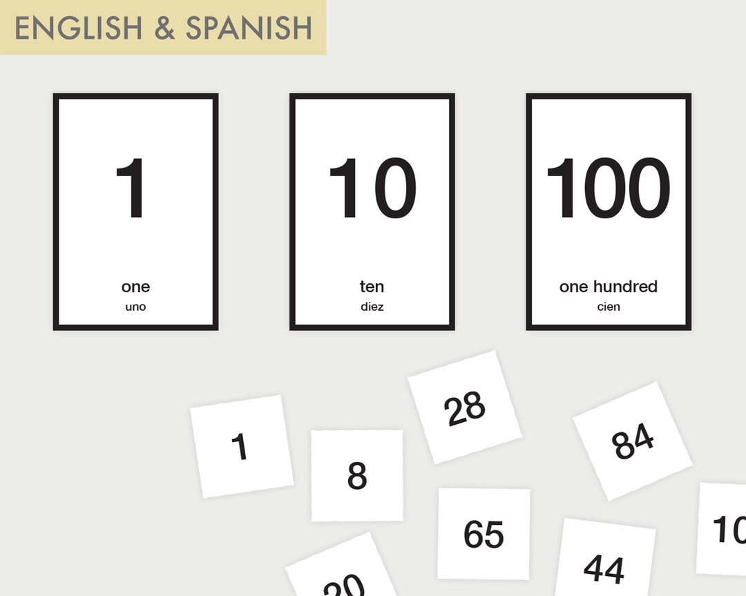 Printable Bilingual Number Flashcards | Mini Counting Cards | Number 1 ...