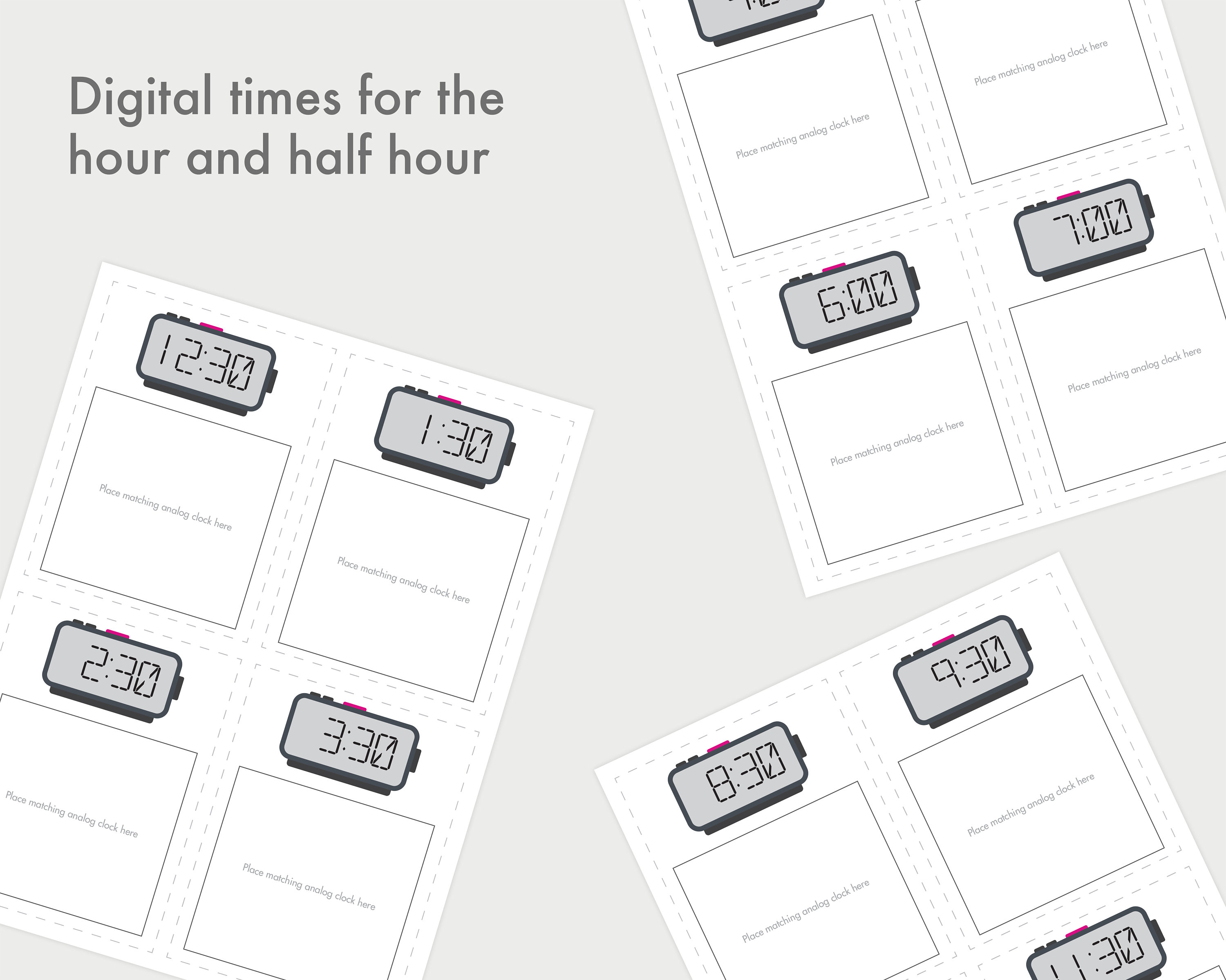 Learn to Tell Time Homeschool Bundle Analog Telling Time Flashcards ...