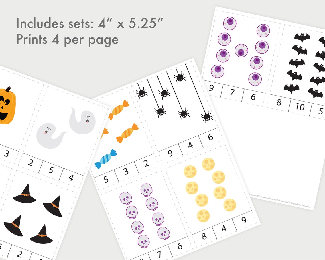 Numbers 1-10 Halloween Count and Clip Activity | Homeschool Halloween ...