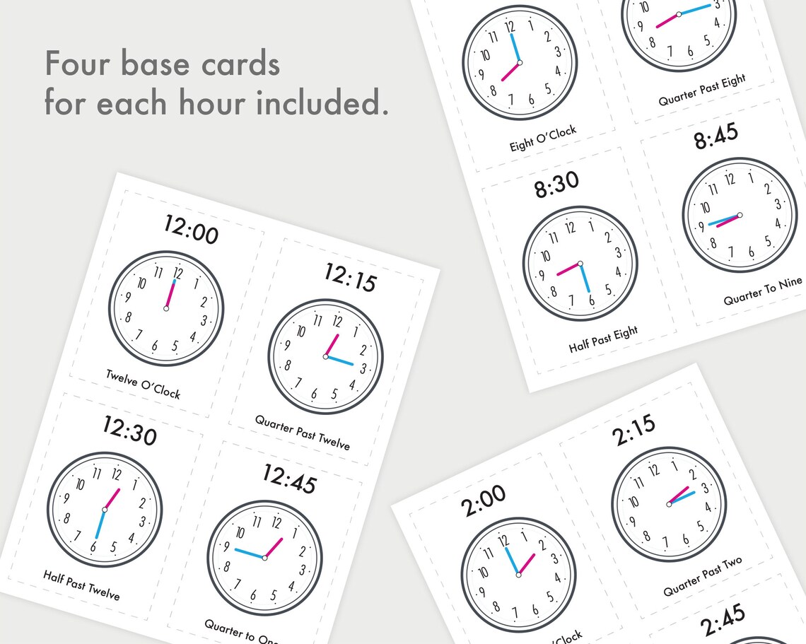 Analog Telling Time Flashcards | Homeschool Resources Learning ...