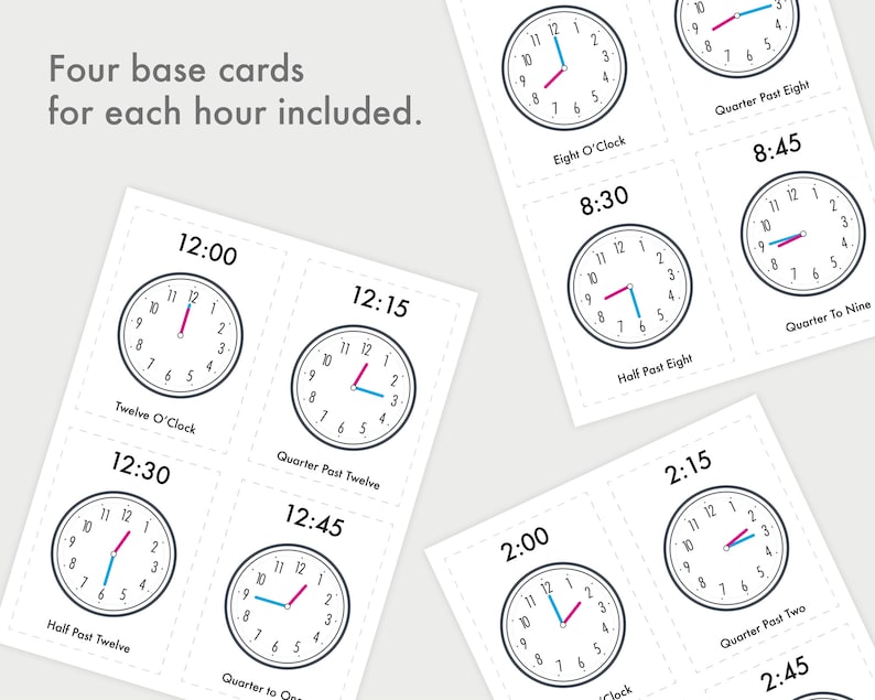 Analog Telling Time Flashcards | Homeschool Resources Learning ...