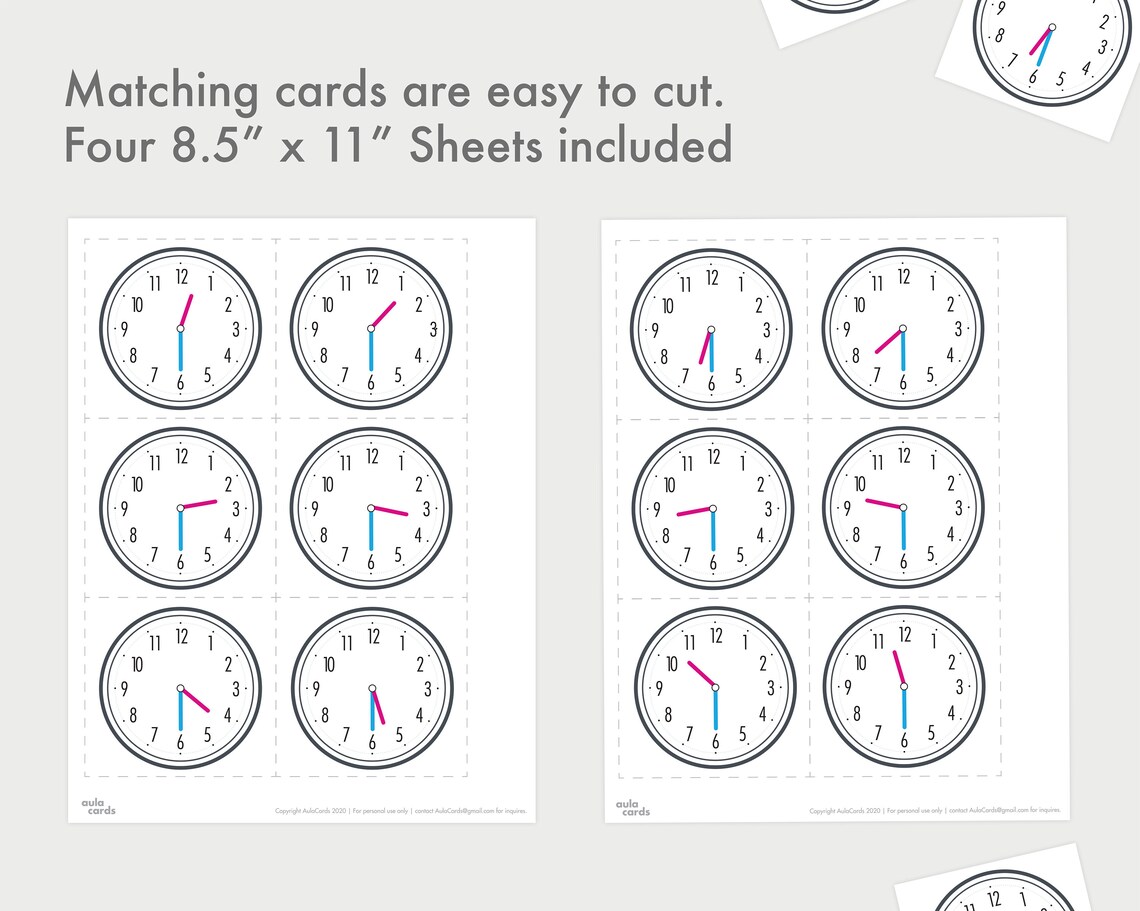 Learn to Tell Time Homeschool Bundle Analog Telling Time Flashcards ...