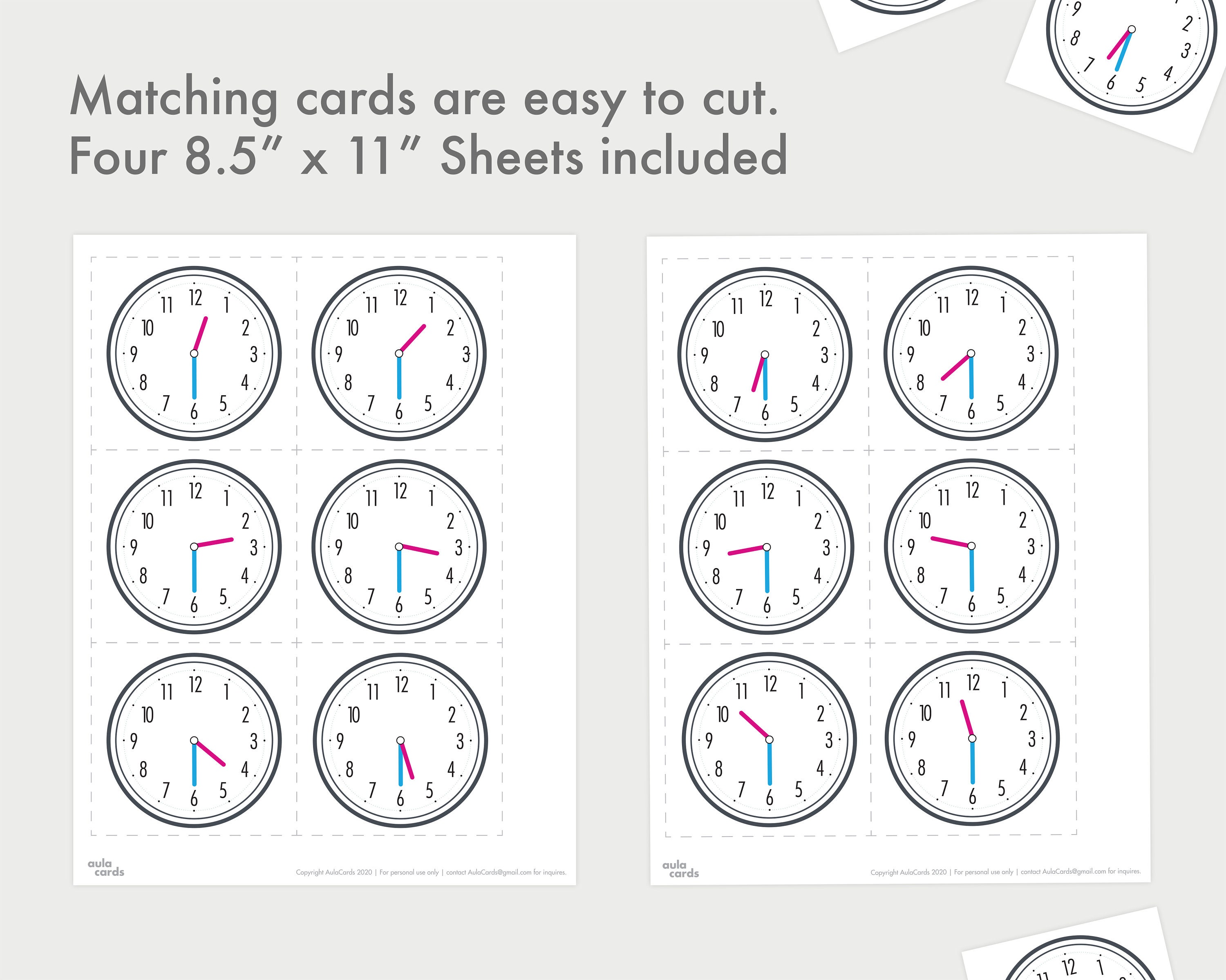 Learn to Tell Time Homeschool Bundle Analog Telling Time Flashcards ...