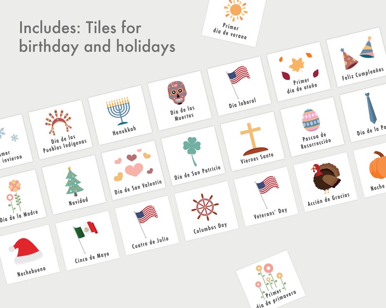Circle-time Spanish Morning Kids Calendar | Circle Time Printable ...