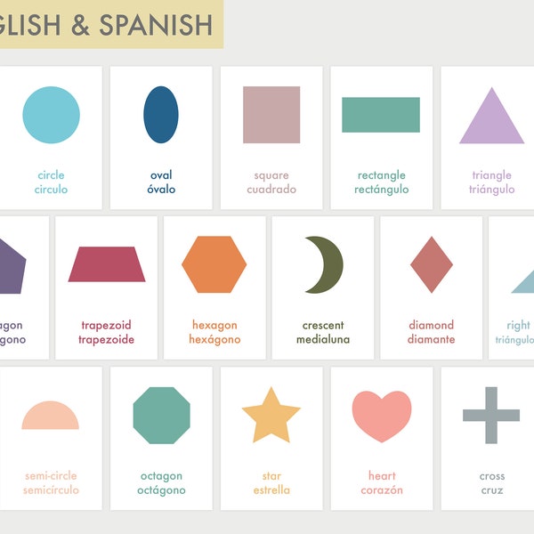 Shape Flashcards - Etsy