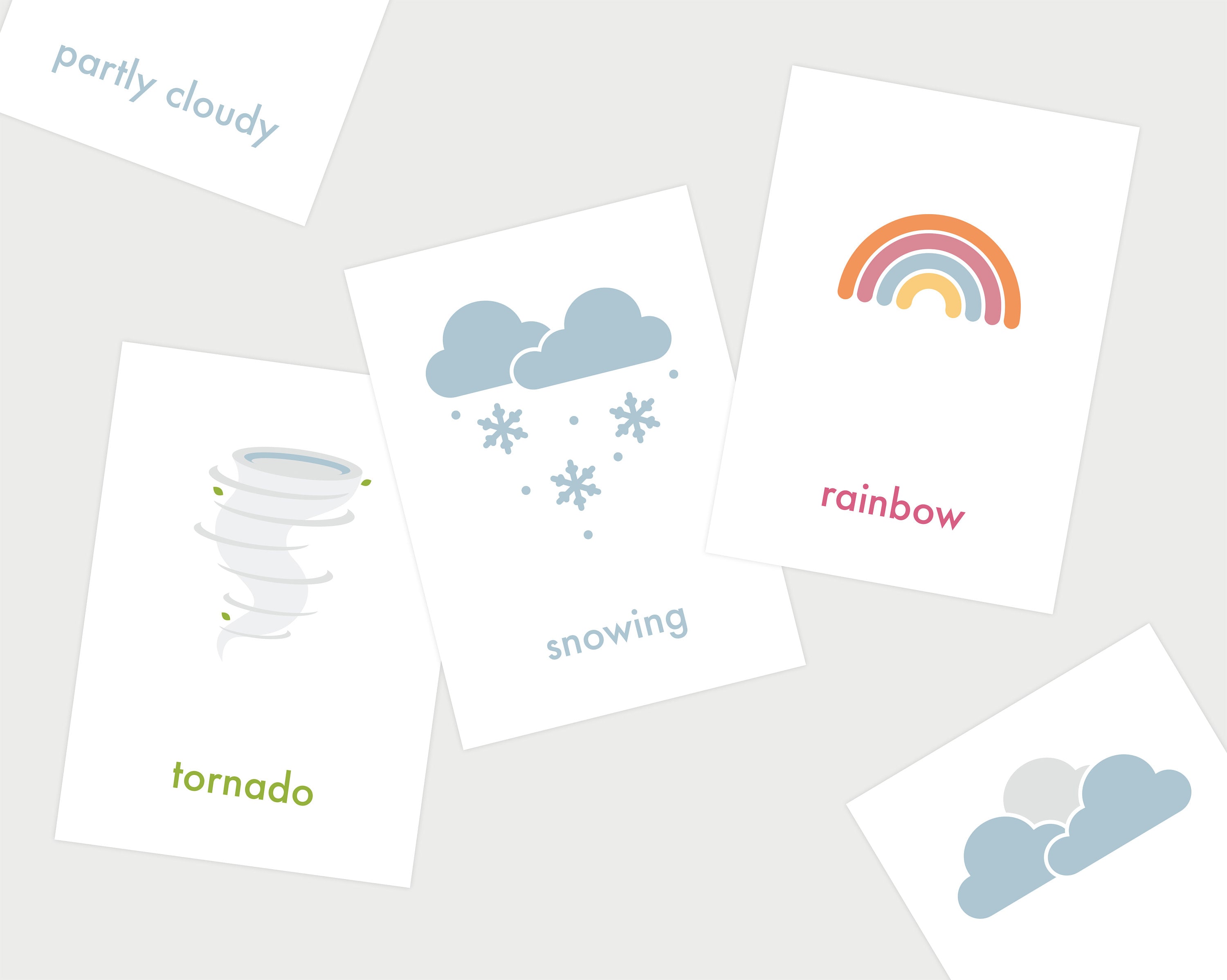 Weather Flashcards | English and Spanish Bilingual Weather Flashcards ...