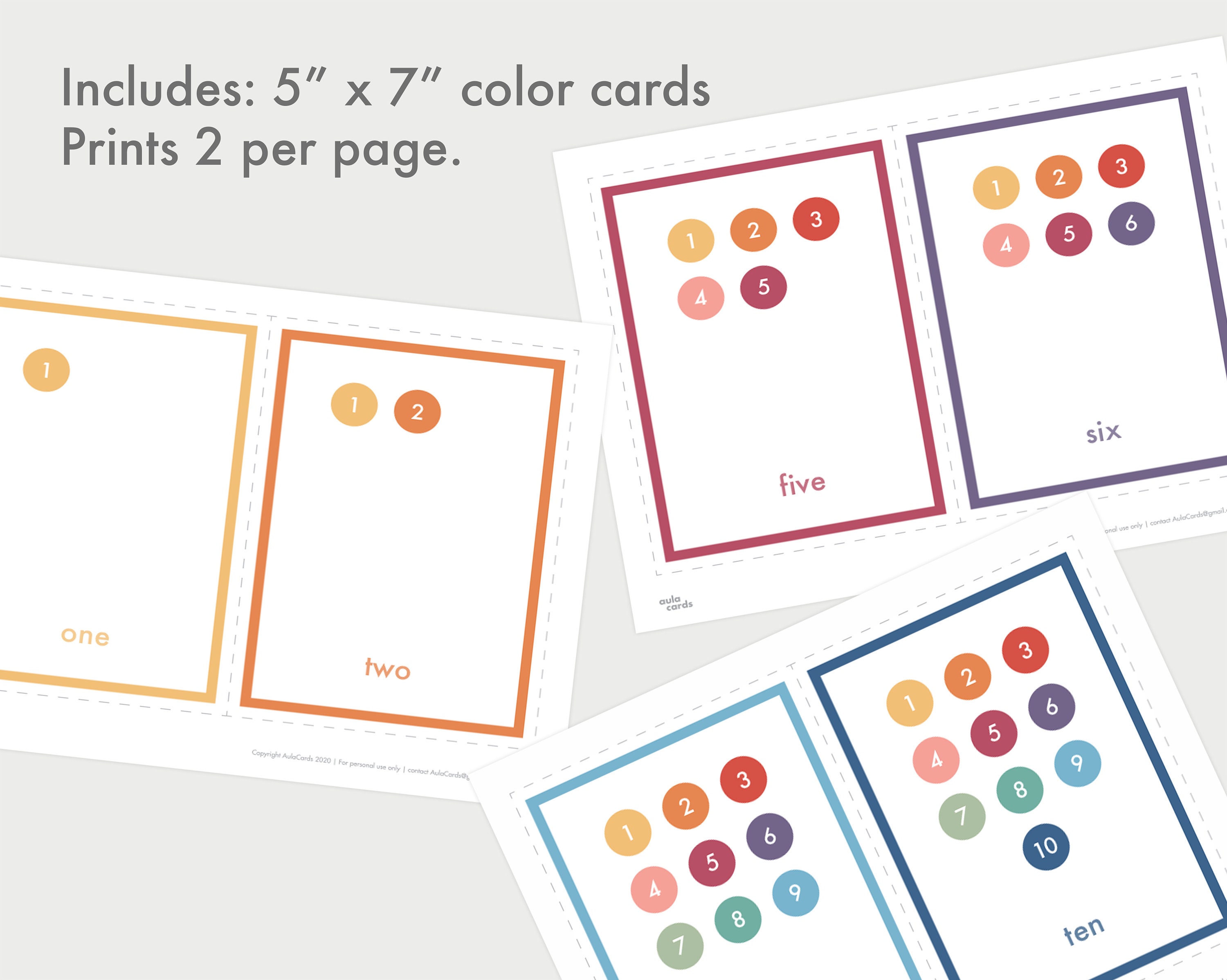 Number 1-10 Counting Flashcards 1-10 Printable Oversized Number ...