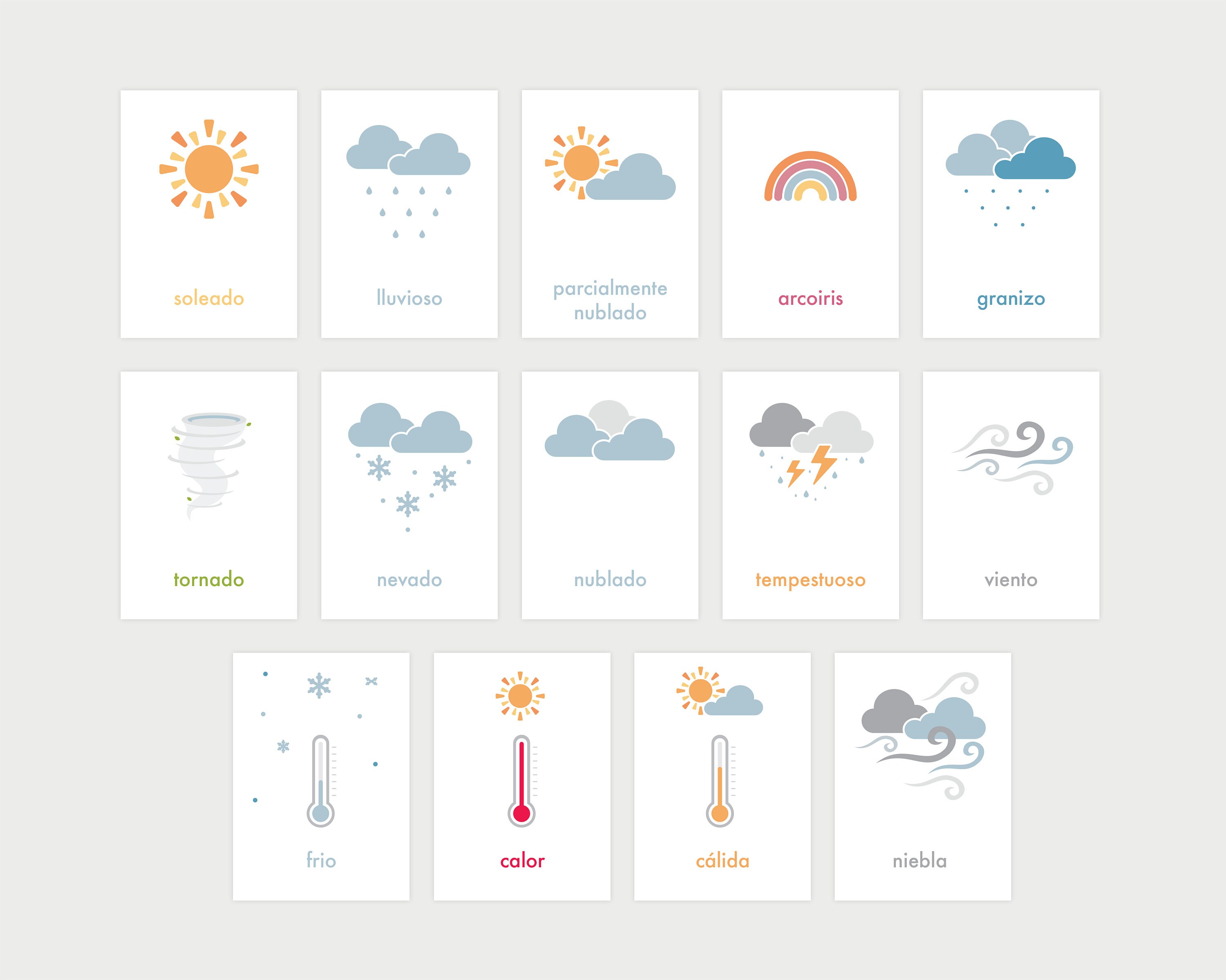 Spanish Circle Time Flashcard Bundle | Shapes | Weather | Abcs ...