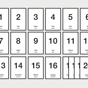 Printable Bilingual Number Flashcards | Mini Counting Cards | Number 1 ...