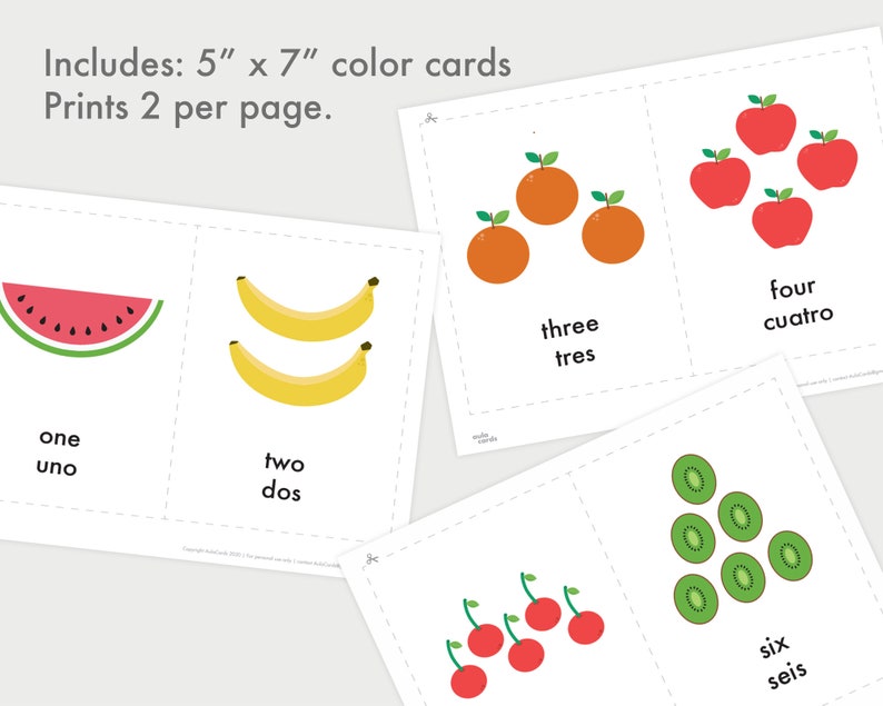 Fruit Bilingual Numbers Counting With Fruit Minimalistic Design ...