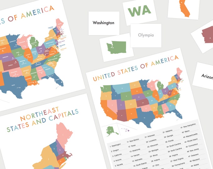 States and Capitals Activity Set | Printable United States Homeschool ...
