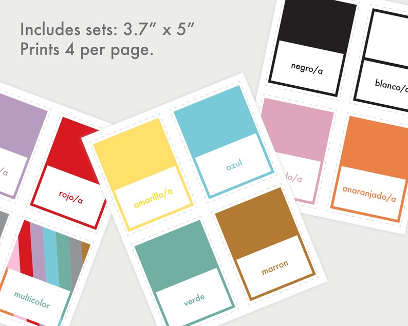 Spanish Montessori Color Flashcards | Color Learning Cards | Tarjetas ...