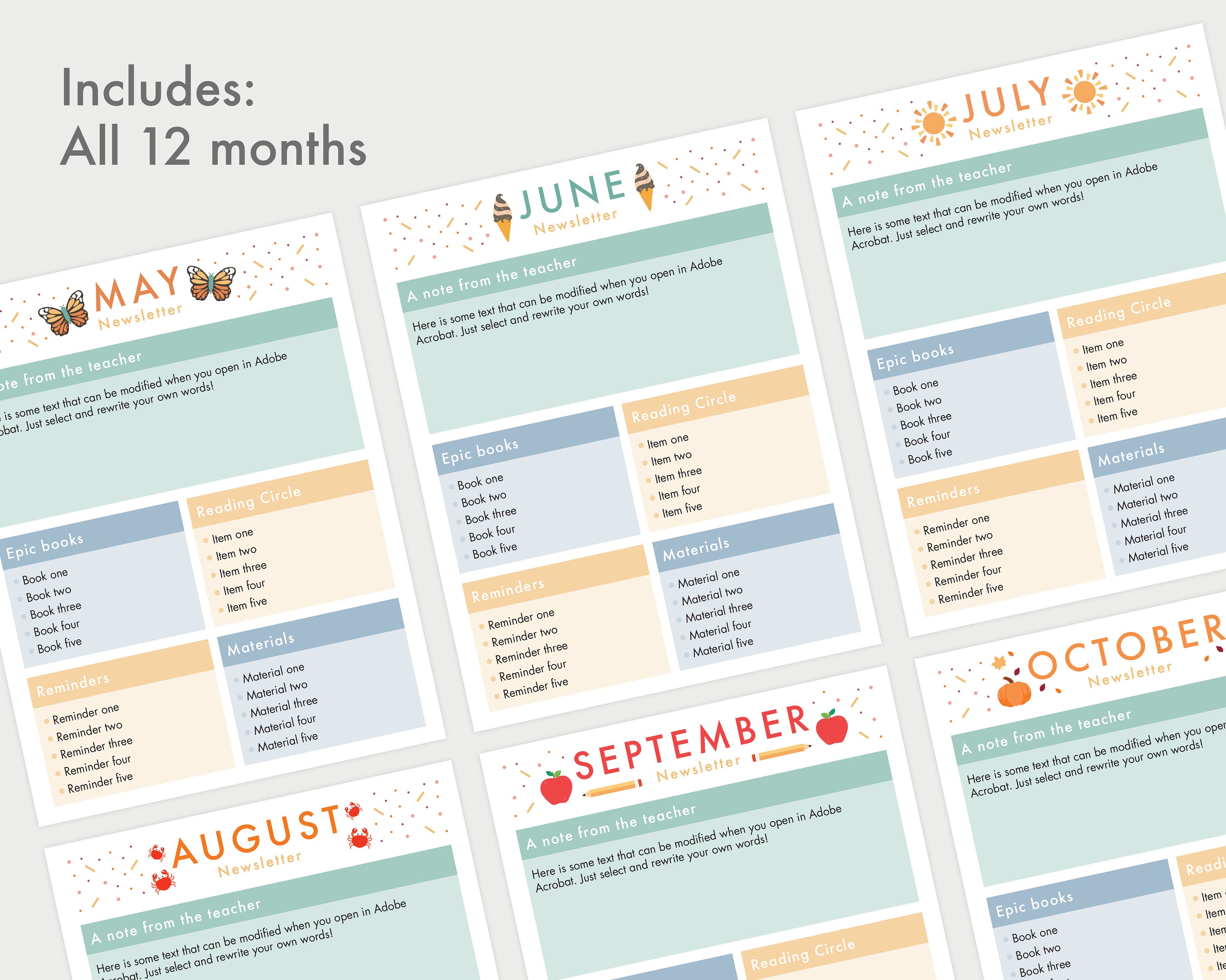 Editable Childcare Monthly Newsletter Editable Monthly Newsletter - Etsy