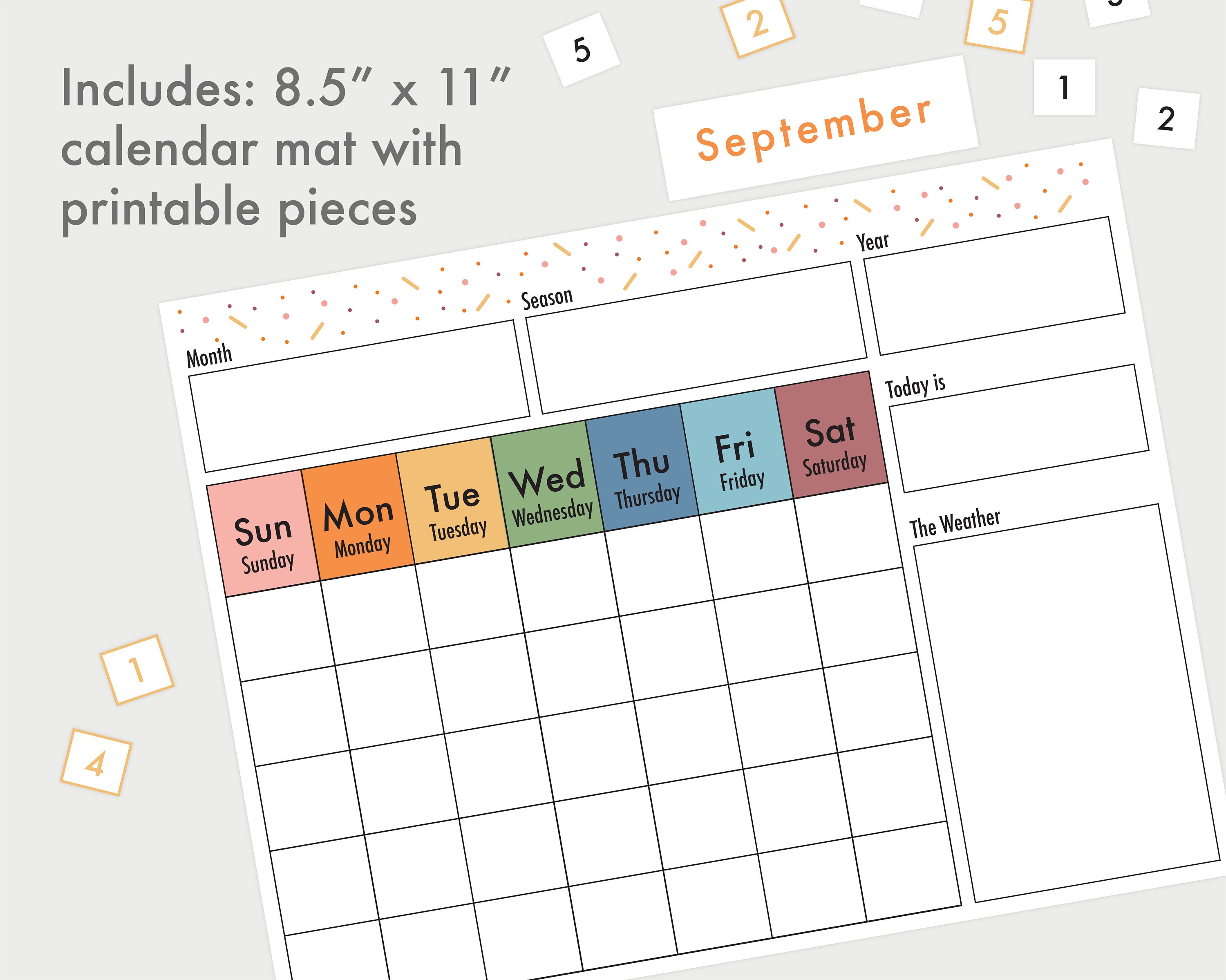 Circle-time English Morning Kids Calendar | Circle Time Printable ...