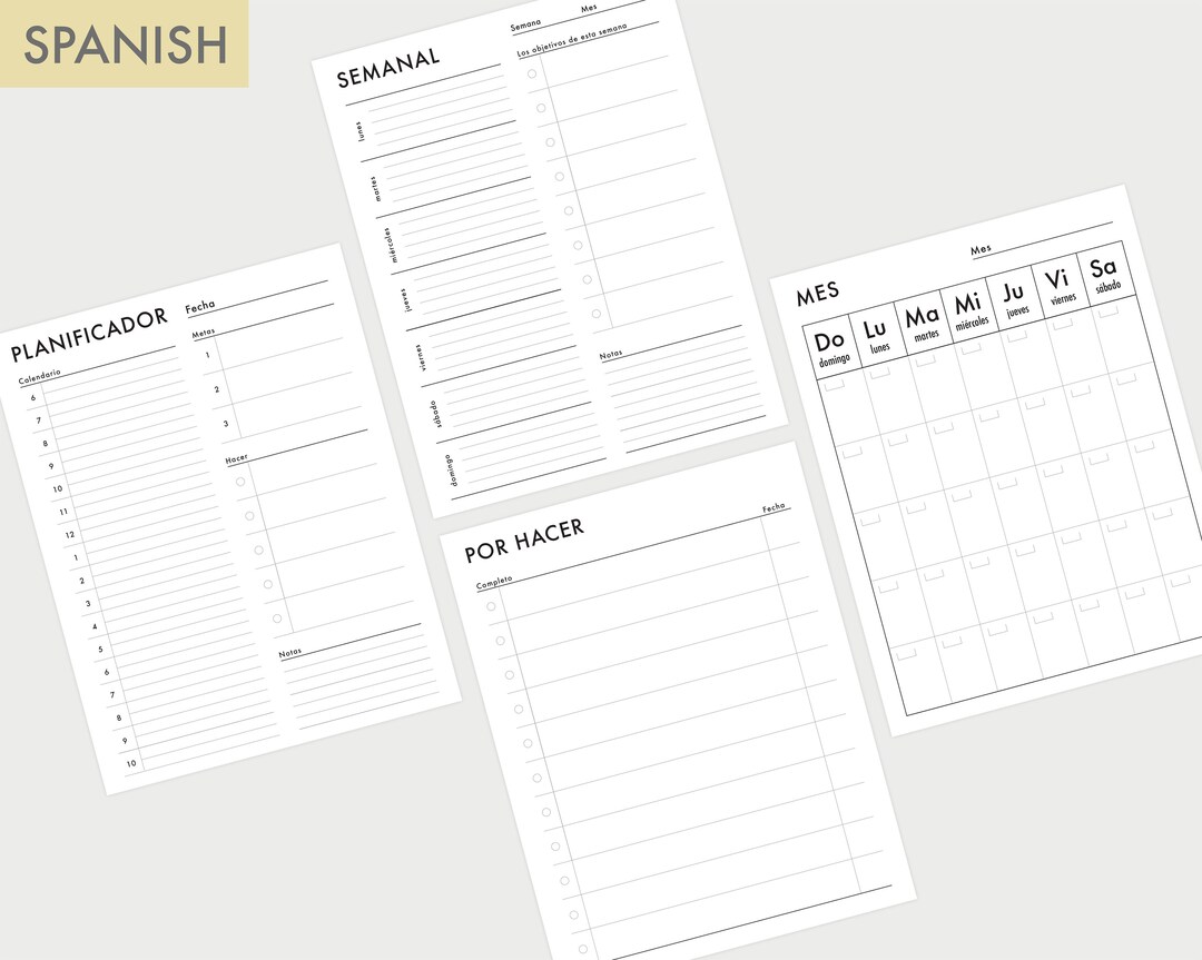 Spanish Daily Planner | Spanish Printable Daily Planner | Spanish ...