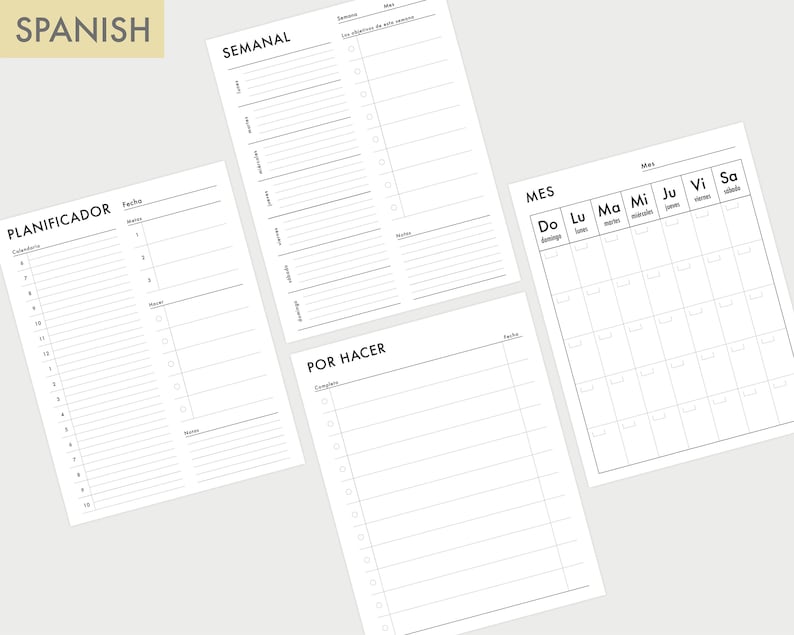 Spanish Daily Planner | Spanish Printable Daily Planner | Spanish ...