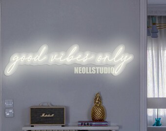 Good Vibes Only LED Neon Sign Bedroom Light Custom Neon - Etsy
