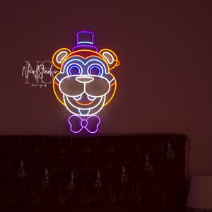 Glamrock FREDDY - Horror LED Neon Sign, Survival Horror Inspired Light ...