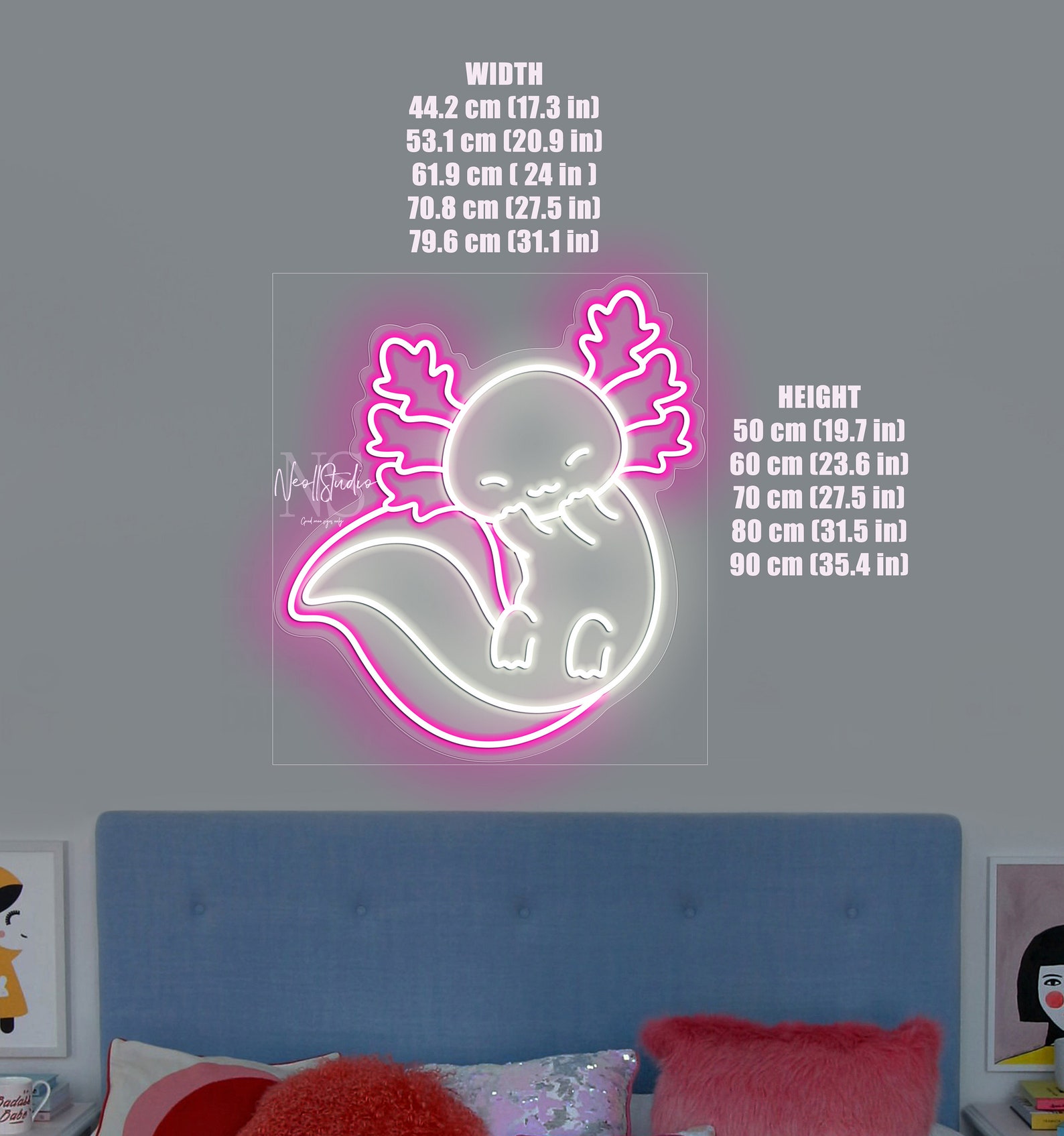 AXOLOTL Cute Kawaii LED Neon Sign Custom Neon Neon Light - Etsy