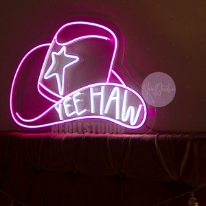COWBOY HAT Yee Haw - LED Neon Sign, Custom Neon, Neon Light - Etsy