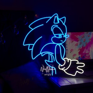 Blue Hedgehog Game Character LED Neon Sign, Custom Neon, Neon Light - Etsy