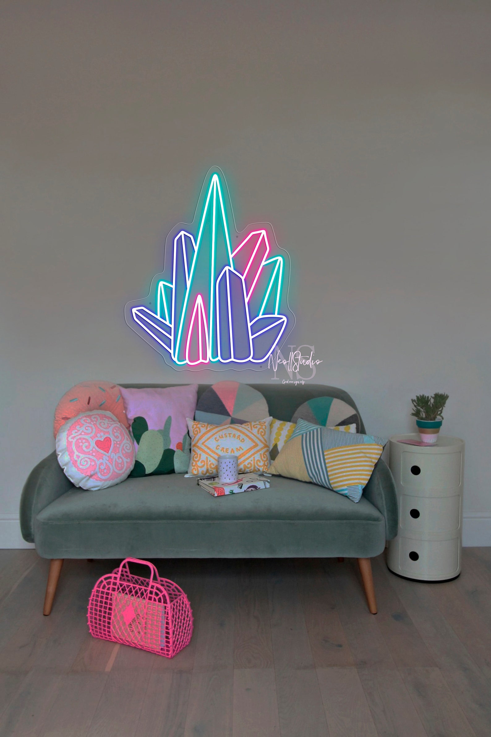 ROCK CRYSTALS Multicolored LED Neon Sign Custom Neon Neon - Etsy