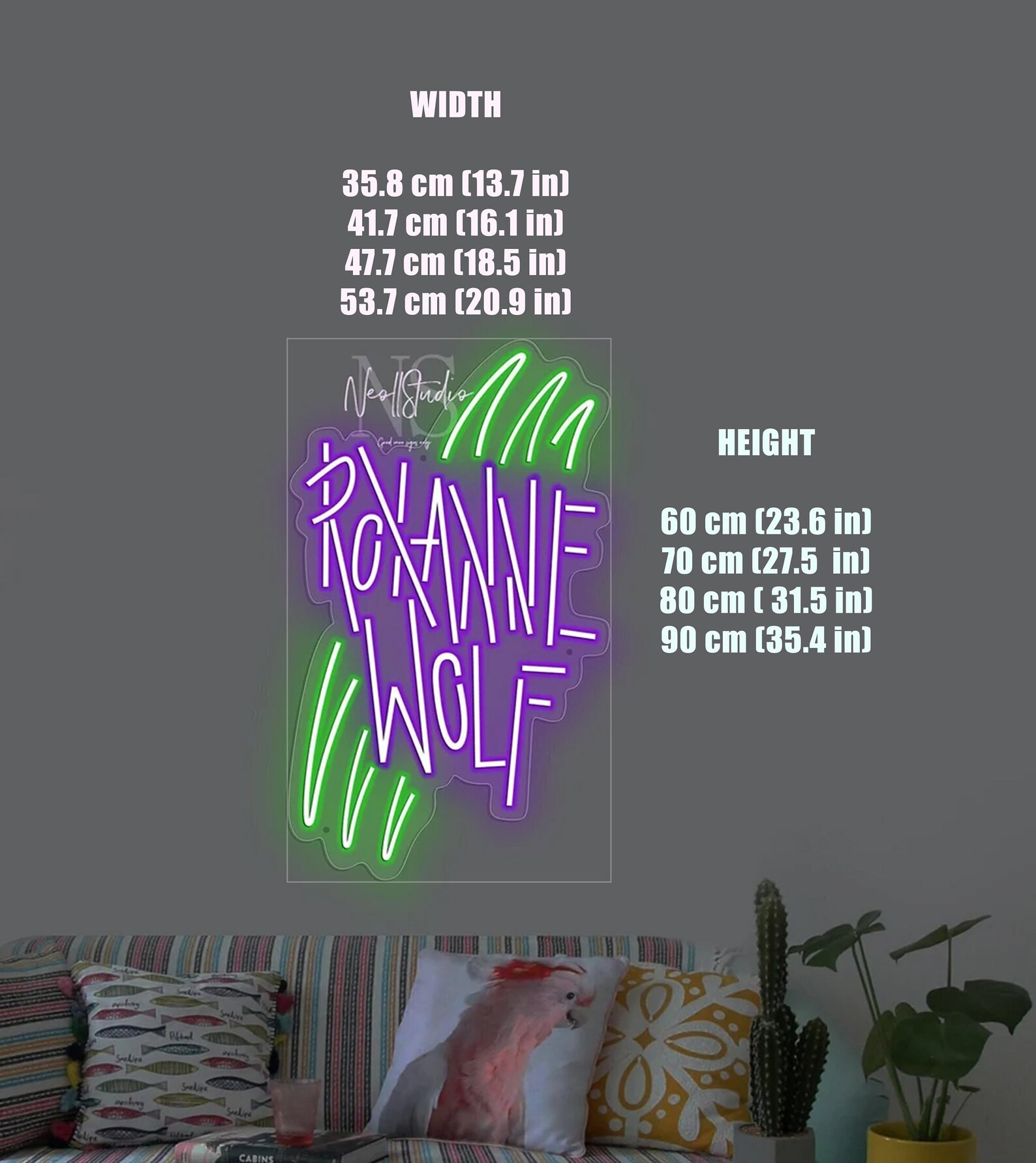 Roxanne Wolf FNAF Security Breach - LED Neon Sign, Custom Neon, Neon ...