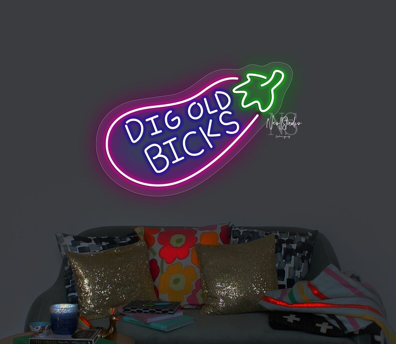 DIG OLD BICKS Neon Cartoon Sign - Led Neon Sign, Custom Neon, Neon ...
