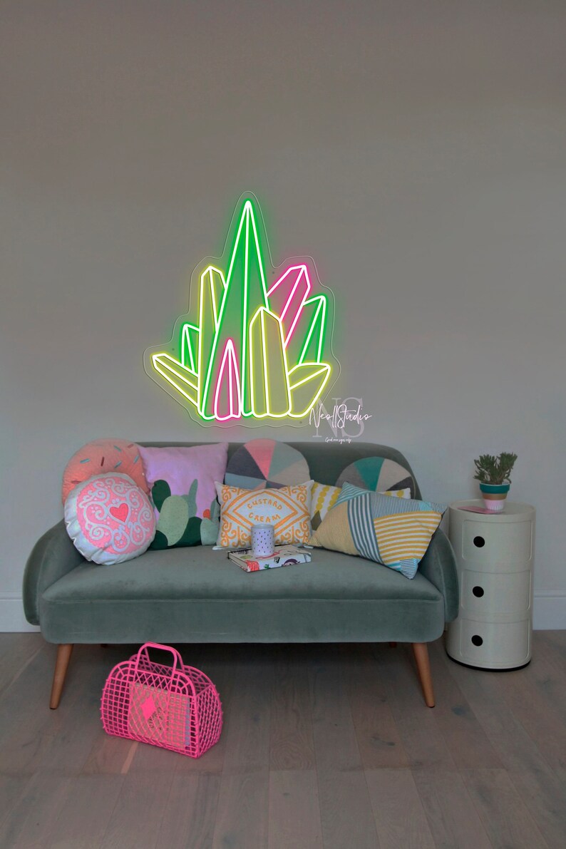 ROCK CRYSTALS Multicolored LED Neon Sign Custom Neon Neon - Etsy