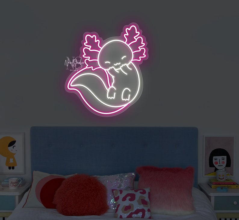 AXOLOTL Cute Kawaii LED Neon Sign Custom Neon Neon Light - Etsy
