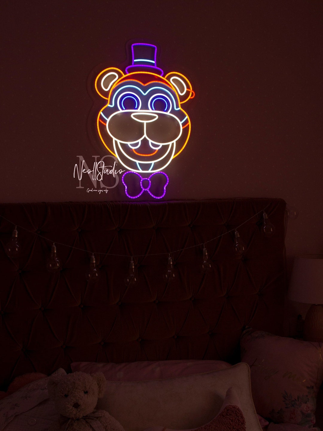 Glamrock FREDDY FNAF Security Breach LED Neon Sign, Custom Neon, Neon ...
