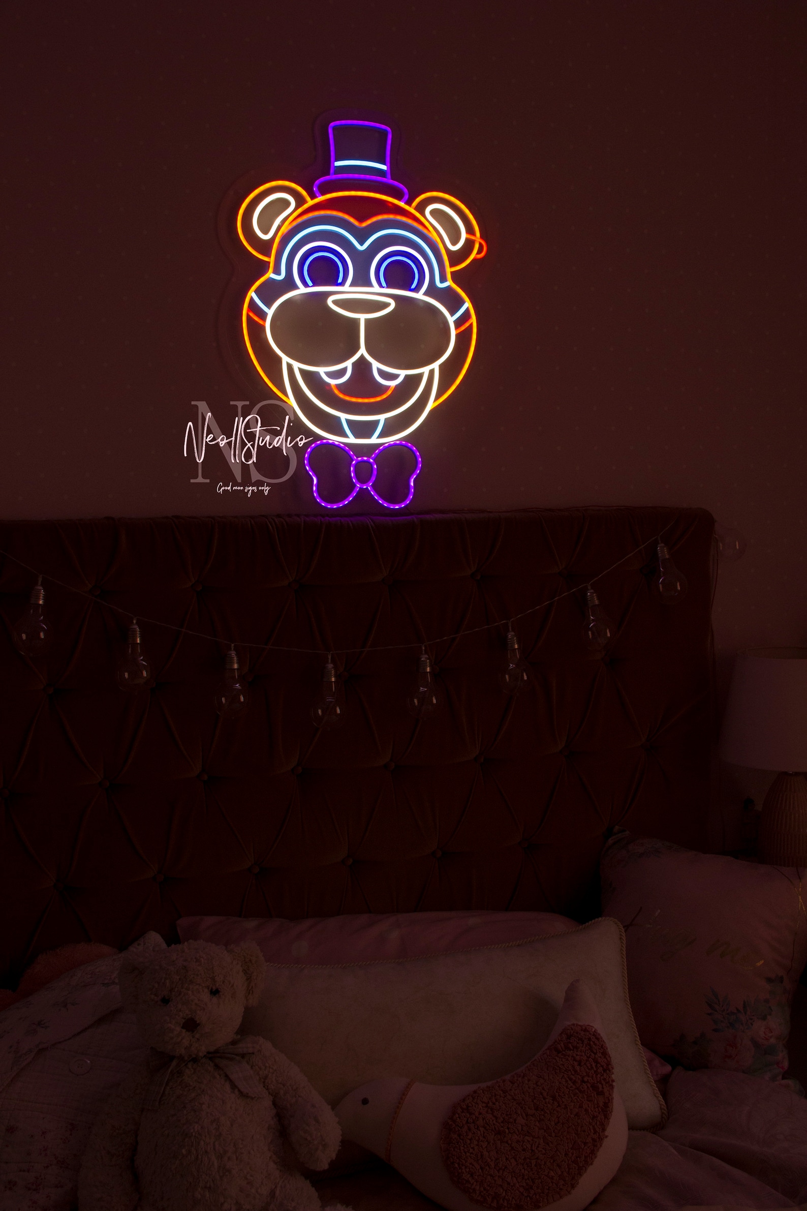 Glamrock FREDDY FNAF Security Breach - LED Neon Sign, Custom Neon, Neon ...