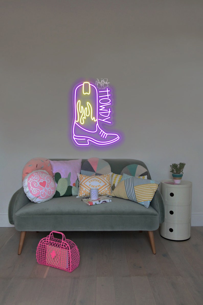 COWBOY COWGIRL BOOTS Howdy Led Neon Sign Custom Neon Neon - Etsy