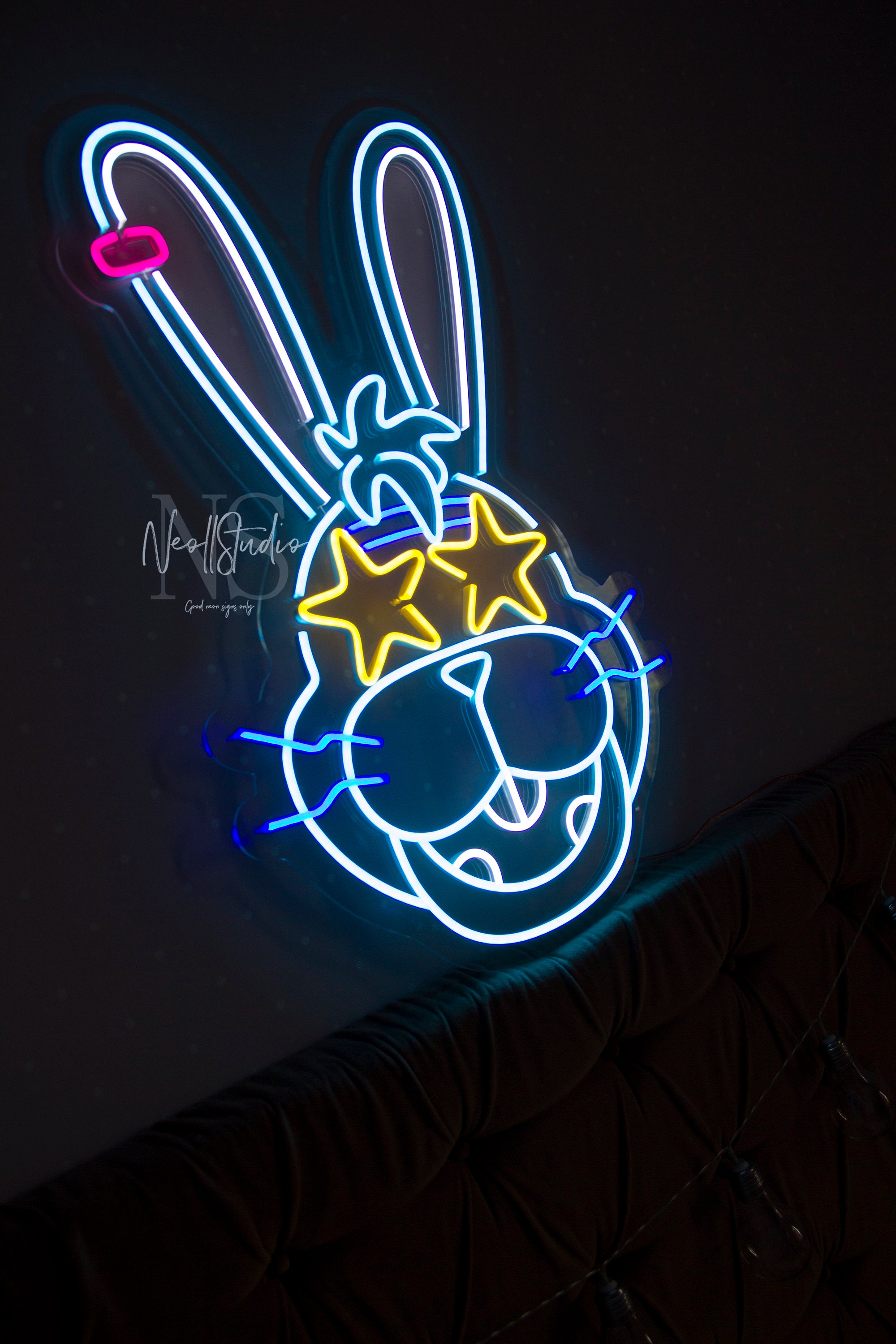 Glamrock BONNIE FNAF Security Breach - LED Neon Sign, Custom Neon, Neon ...