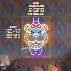 Glamrock FREDDY FNAF Security Breach - LED Neon Sign, Custom Neon, Neon ...