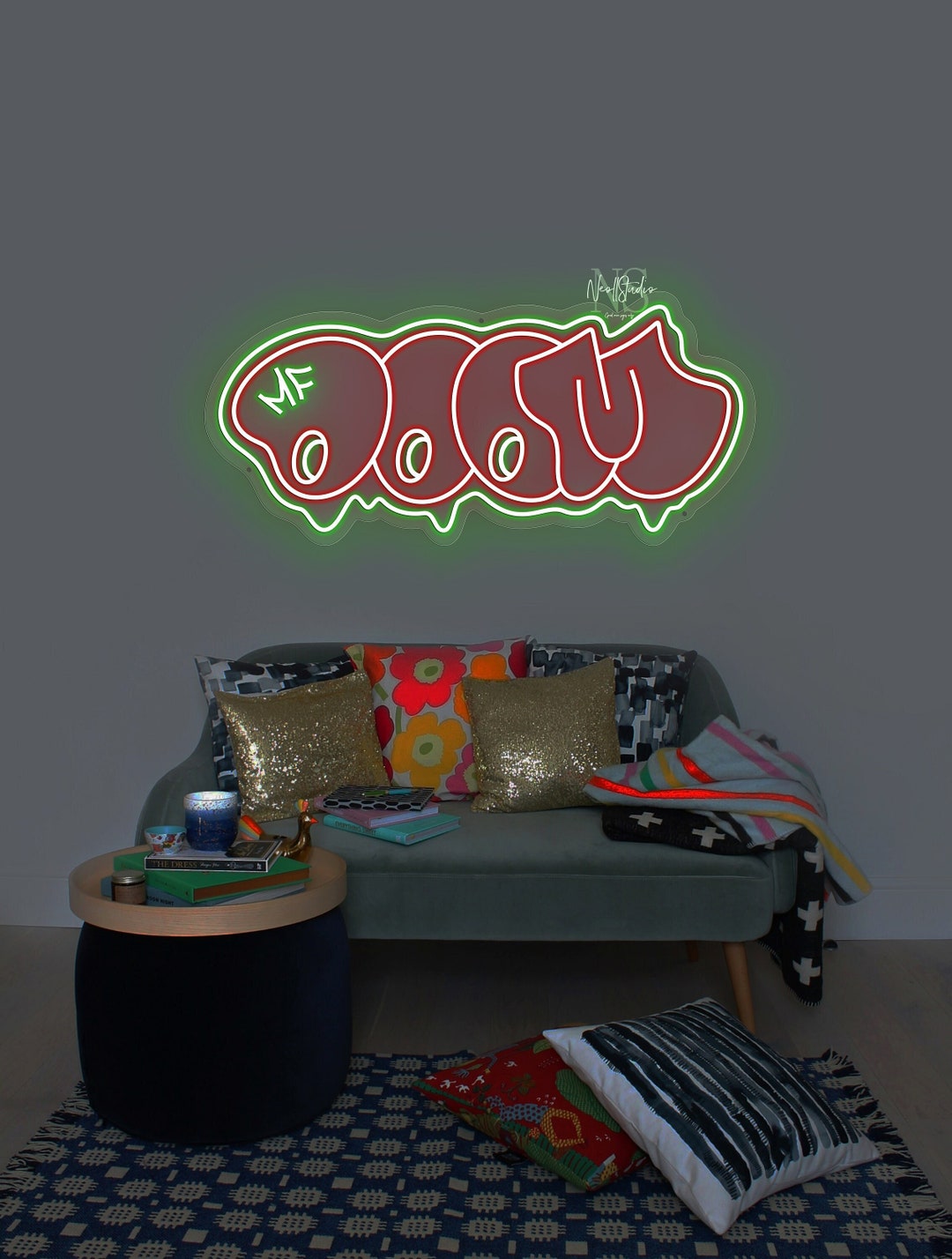 MF DOOM Rapper 90's Graffiti - LED Neon Sign, Custom Neon, Neon Light ...