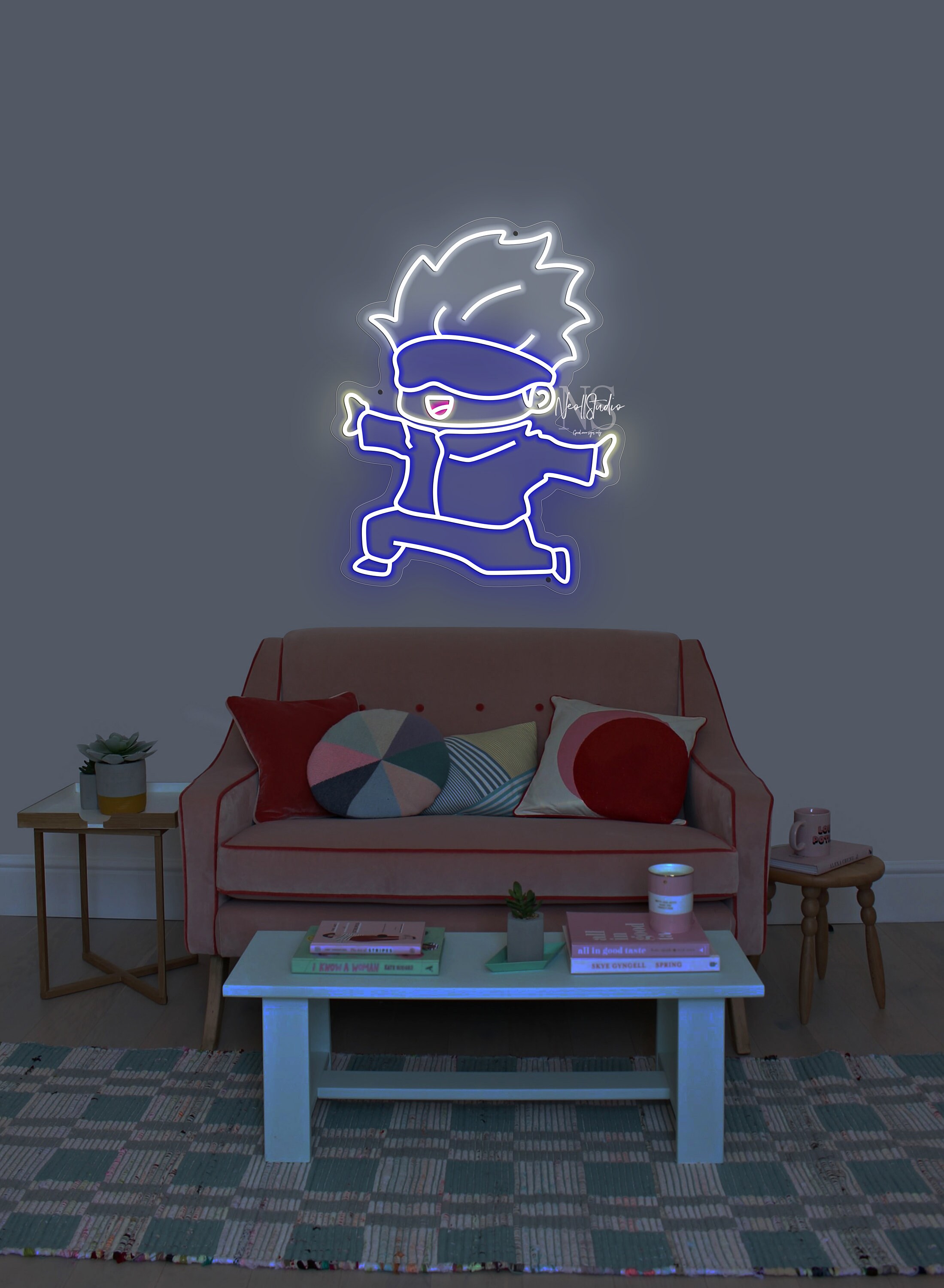 White Haired Anime Sensei – Custom LED Neon Sign, Anime Inspired Light ...