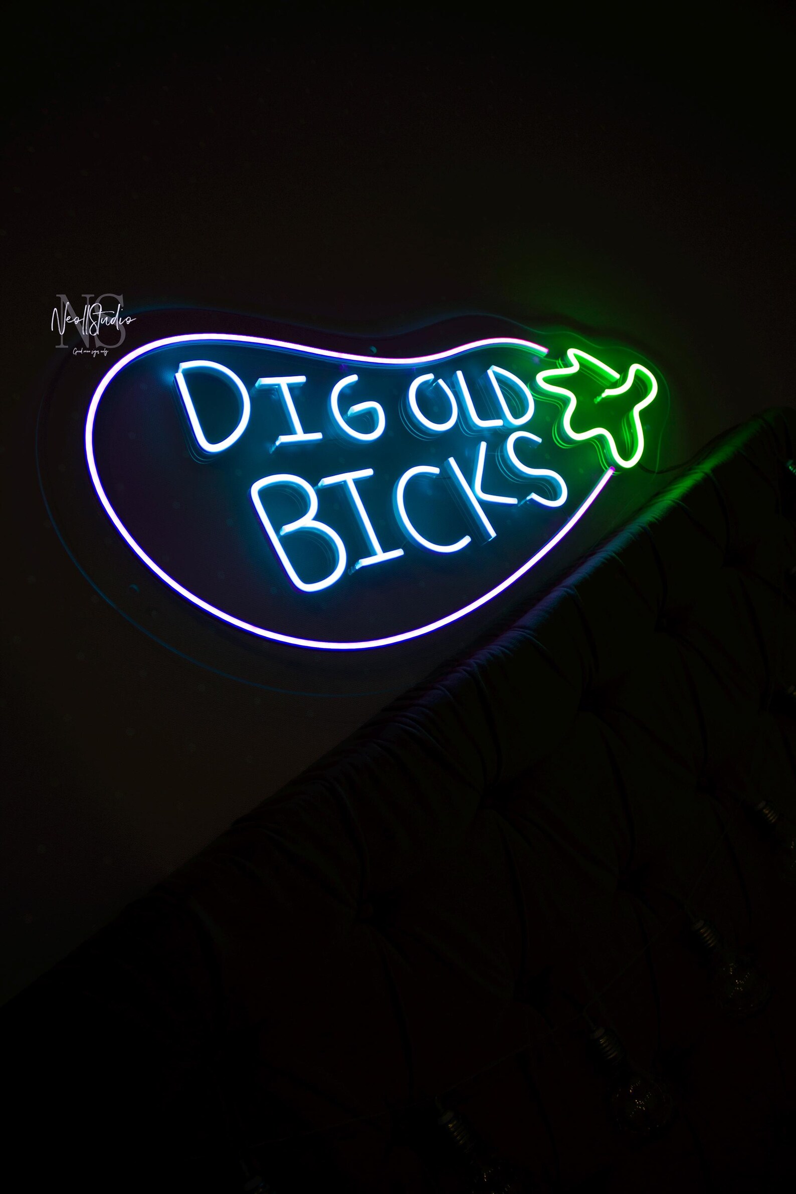 DIG OLD BICKS Neon Cartoon Sign - Led Neon Sign, Custom Neon, Neon ...