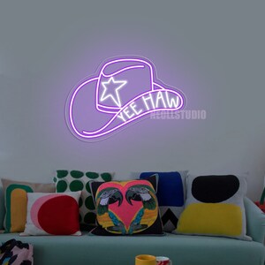 COWBOY HAT Yee Haw - LED Neon Sign, Custom Neon, Neon Light - Etsy