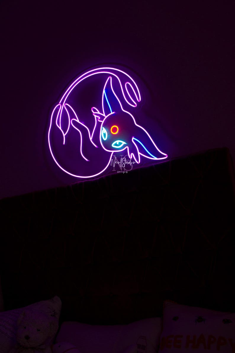 Purple Cat Japanese ANIME Character - LED Neon Sign, Custom Neon, Neon ...