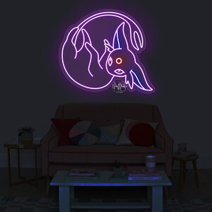 Purple Cat Japanese ANIME Character - LED Neon Sign, Custom Neon, Neon ...