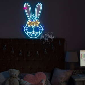 Glamrock BONNIE FNAF Security Breach LED Neon Sign, Custom Neon, Neon ...