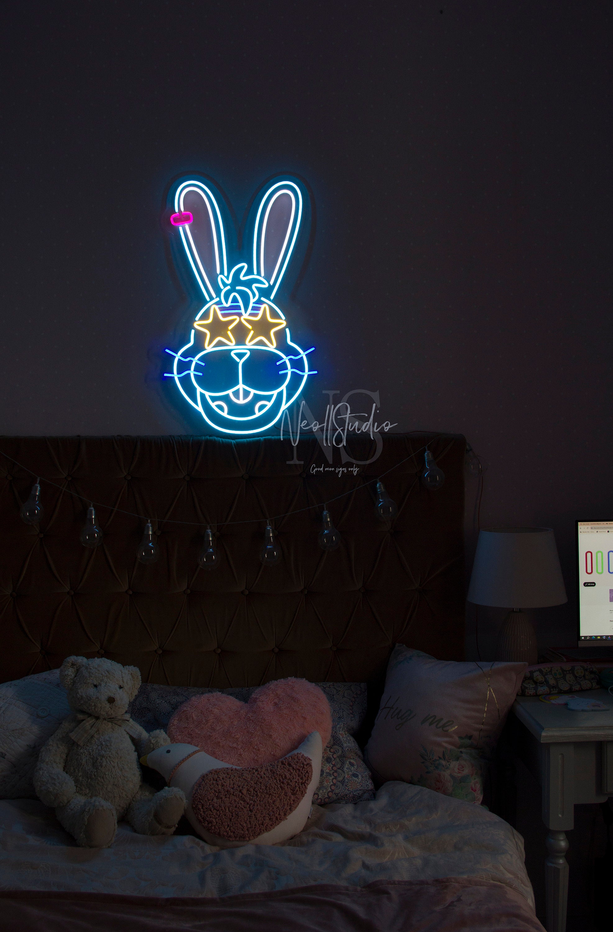 Glamrock BONNIE FNAF Security Breach - LED Neon Sign, Custom Neon, Neon ...