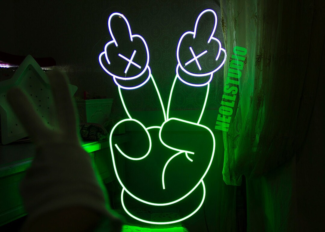 Funny Hand Pop Art- LED Neon Sign, Custom Neon, Neon Light - Etsy
